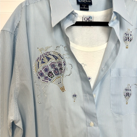 Las Olas | Tops | Fun Fab Buttondown Set With Custom Hot Air Balloon ...